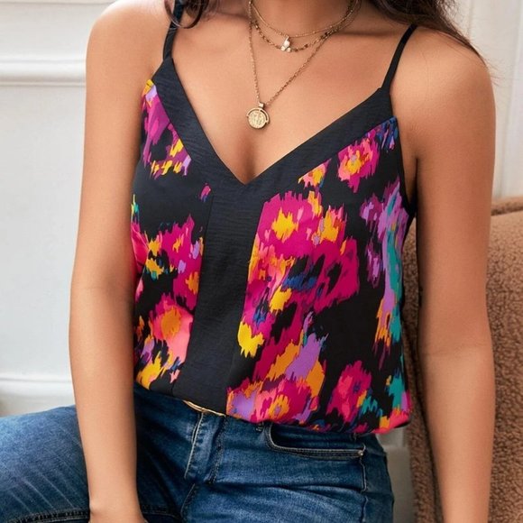 Tops | Multicolor Preppy Womens Allover Print Cami Top | Poshmark